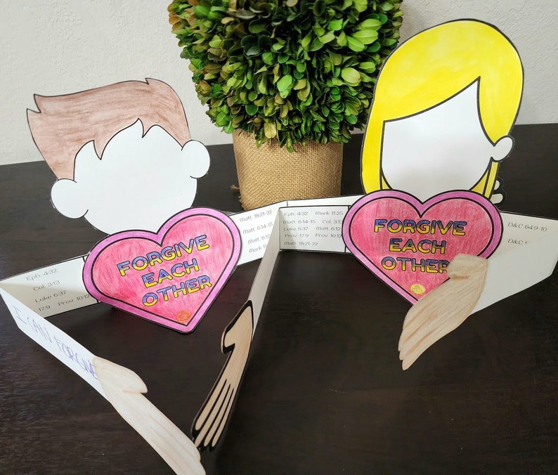 3 FORGIVENESS Kids Crafts: Forgive Long Arms Hug, 70x7 Matthew 16 ...