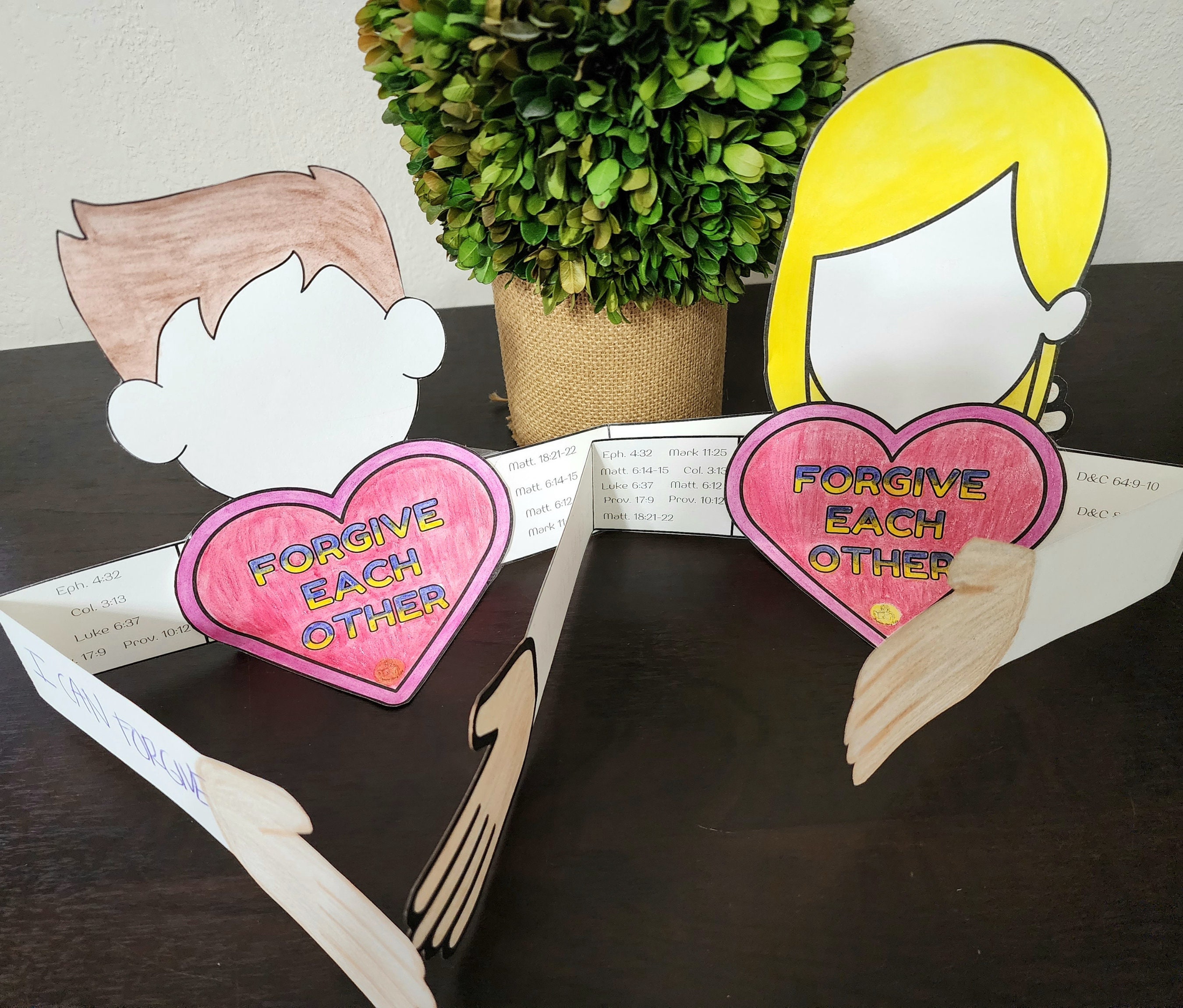 3 FORGIVENESS Kids Crafts: Forgive Long Arms Hug, 70x7 Matthew 16 ...