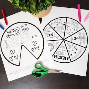 God is Love Spinner Wheel Craft & Coloring Page - Kids Bible Printables ...