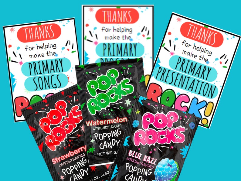 Pop Rocks Gift Tag: Thanks for Helping Make the Primary - Etsy