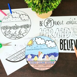 Jesus Calms the Storm Be Not Afraid Coloring Spinner Wheel & Color Pgs ...