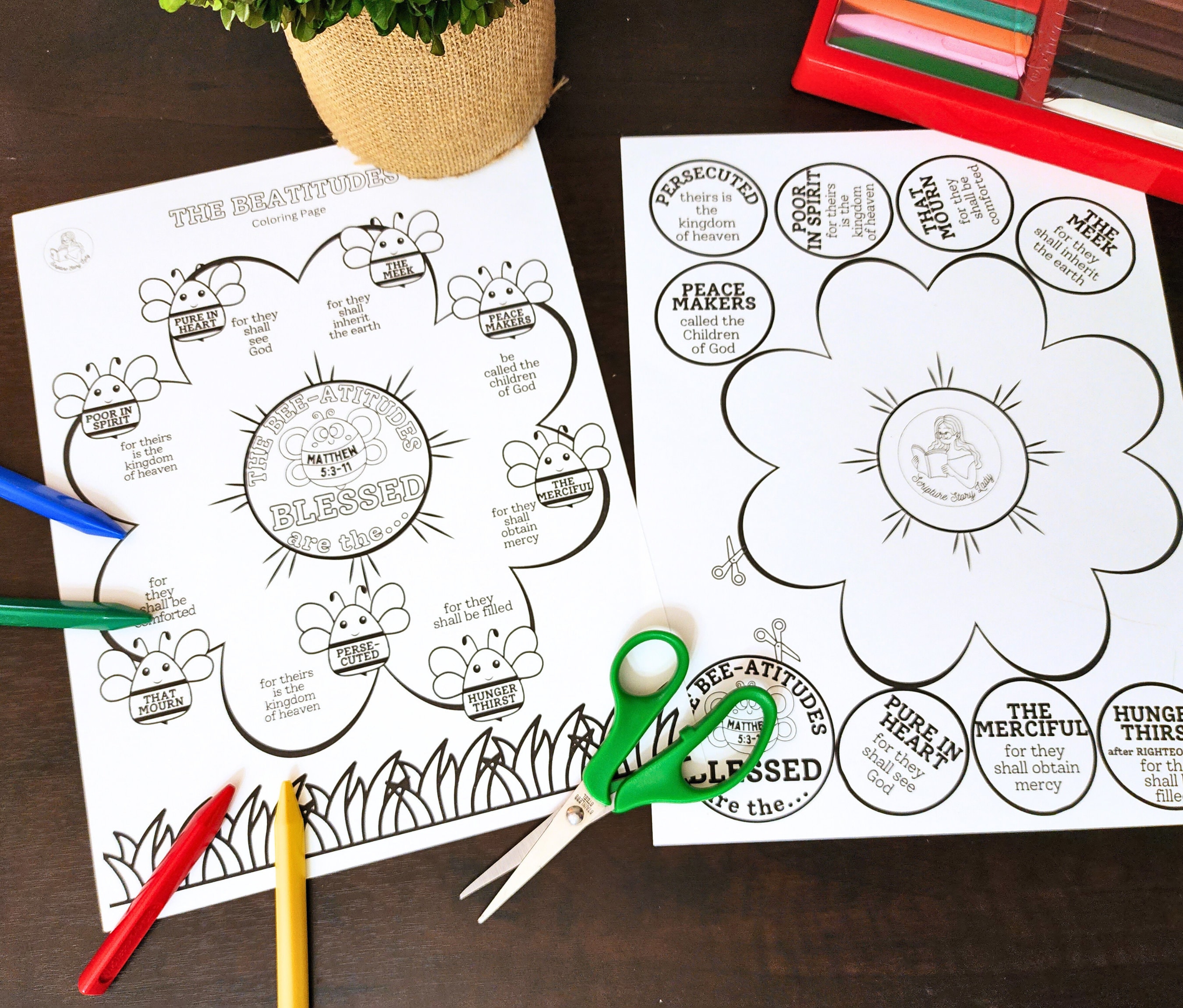Beatitudes Kids Flower Craft Activity, Sermon on Mount Matthew 5/luke 6 ...