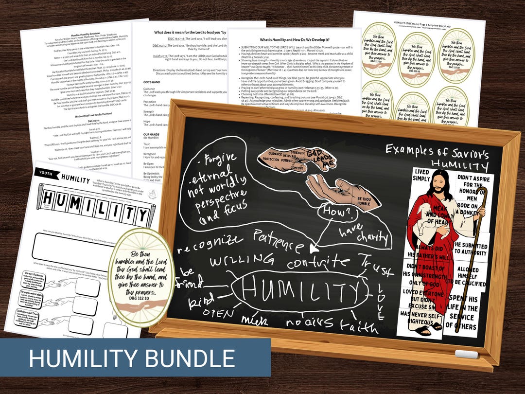 LDS Humility Bundle, Come Follow Me Humility Lesson, Visuals ...