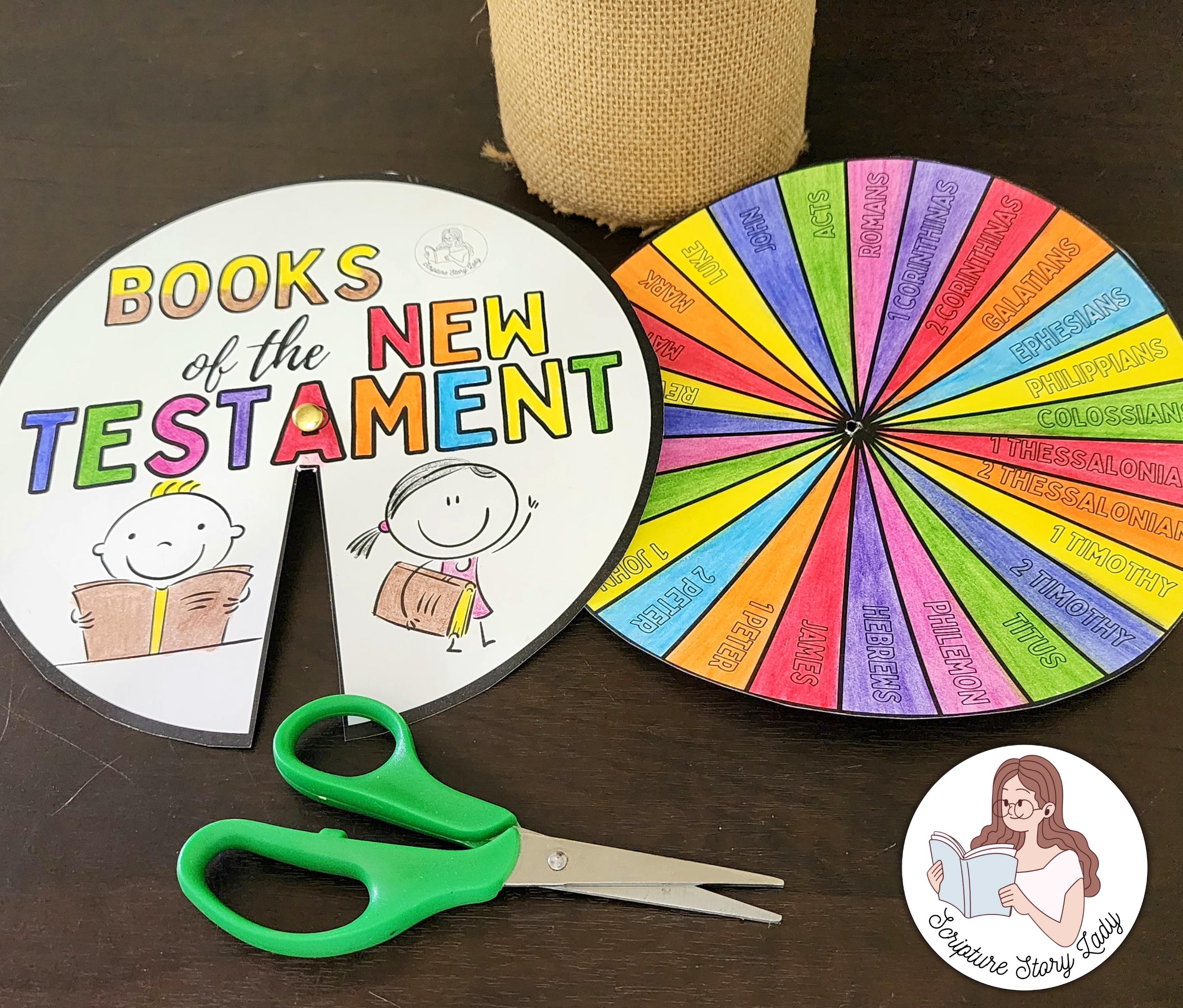 Books of the Bible: Old & New Testament Coloring Spinner Wheels - Bible ...