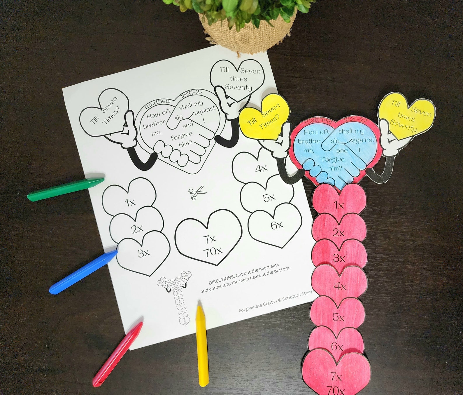 3 FORGIVENESS Kids Crafts: Forgive Long Arms Hug, 70x7 Matthew 16 ...