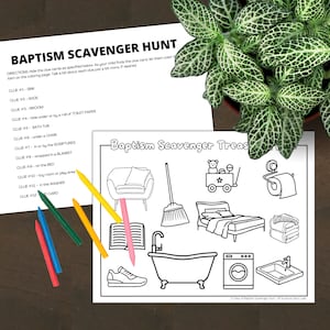 LDS Baptism Scavenger Hunt Indoor - Treasure Hunt Clue Cards - LDS ...