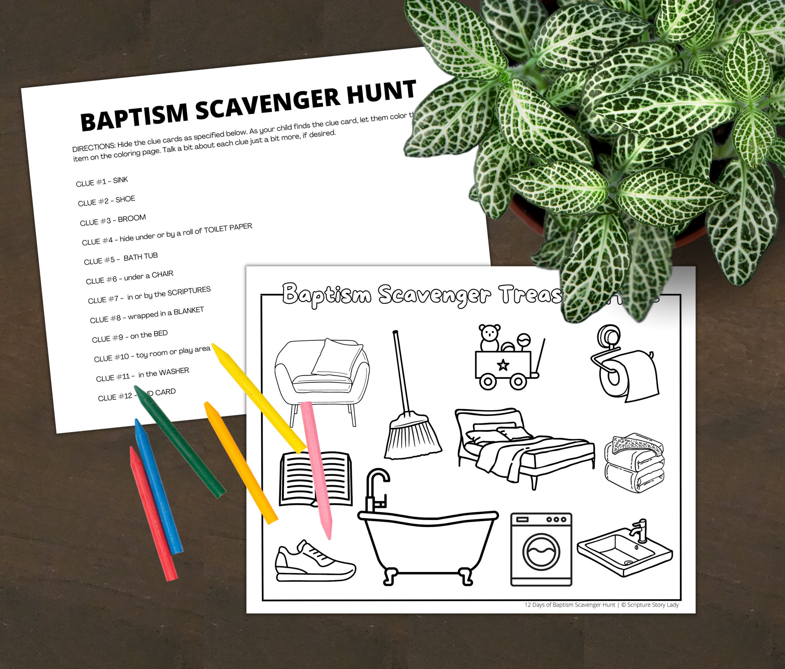 LDS Baptism Scavenger Hunt Indoor - Treasure Hunt Clue Cards - LDS ...