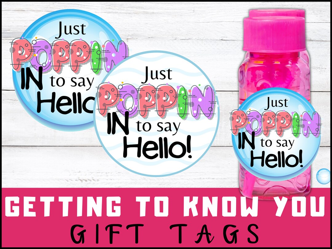 Welcome Gift Tags, Bubbles or Lollipop | School, LDS Nursery, LDS ...