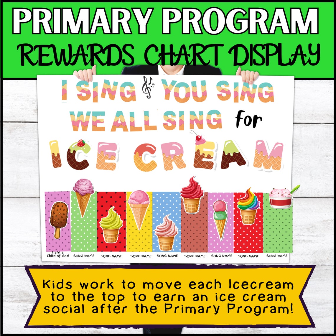Primary Program ICECREAM Bulletin Board Poster Display - Etsy