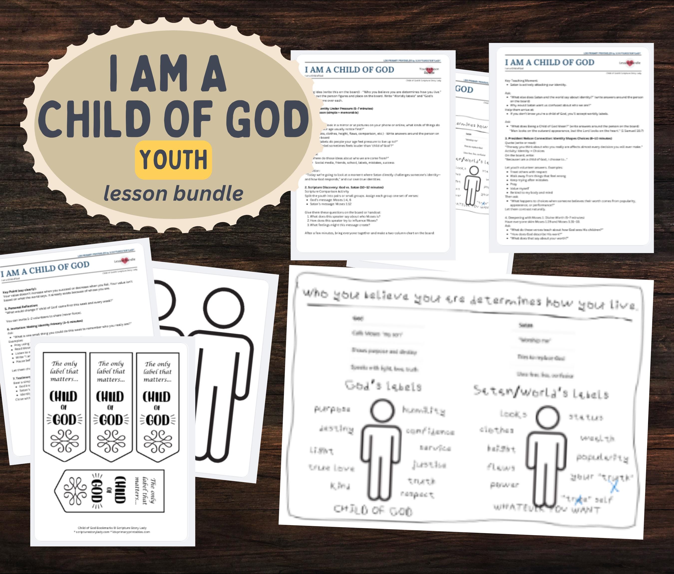 YOUTH ADULT LDS Come Follow Me, I Am a Child of God Lesson Bundle - Etsy