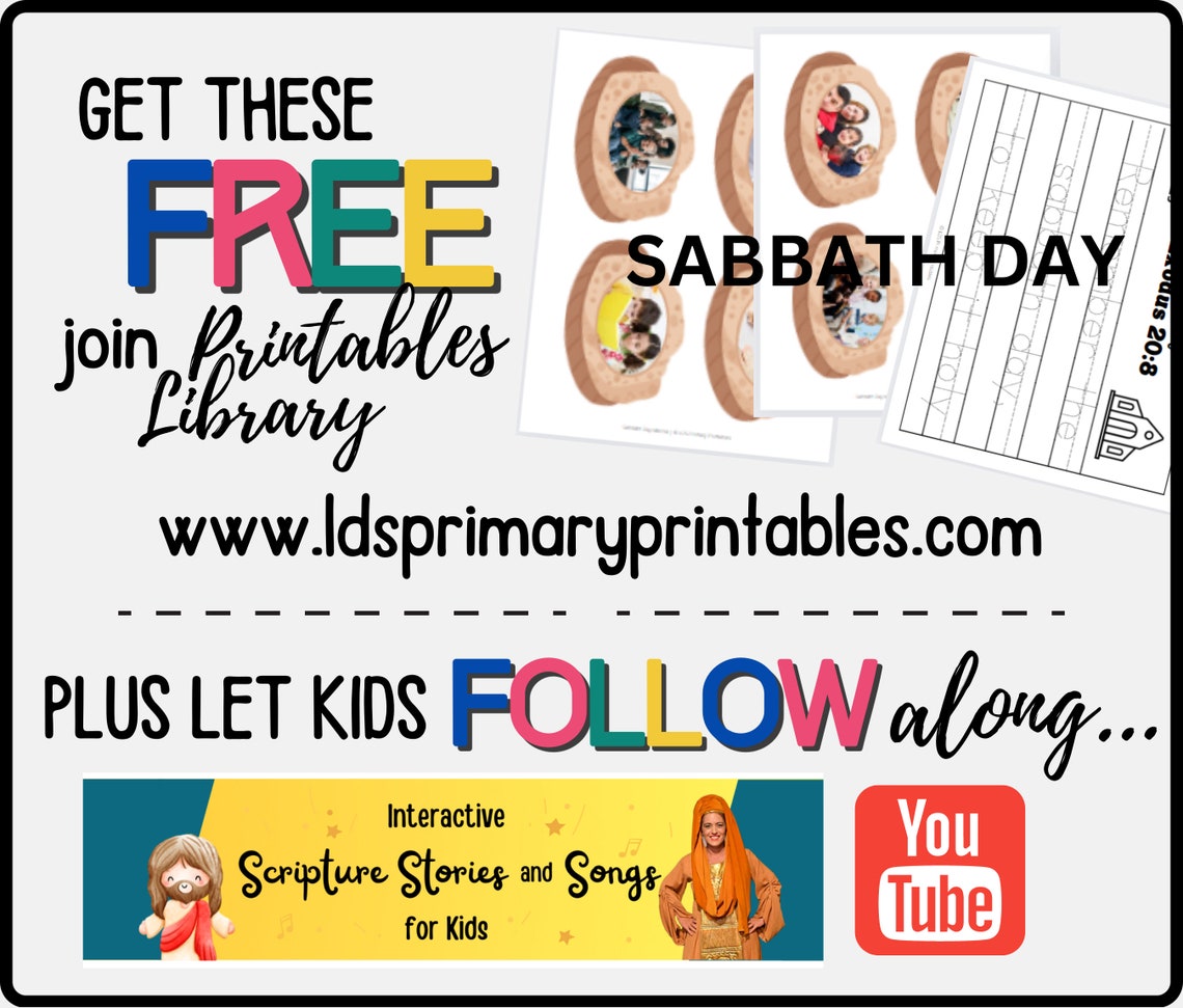 Keep Sabbath Day Holy, Honor the Sabbath, Printable Activity Bundle ...