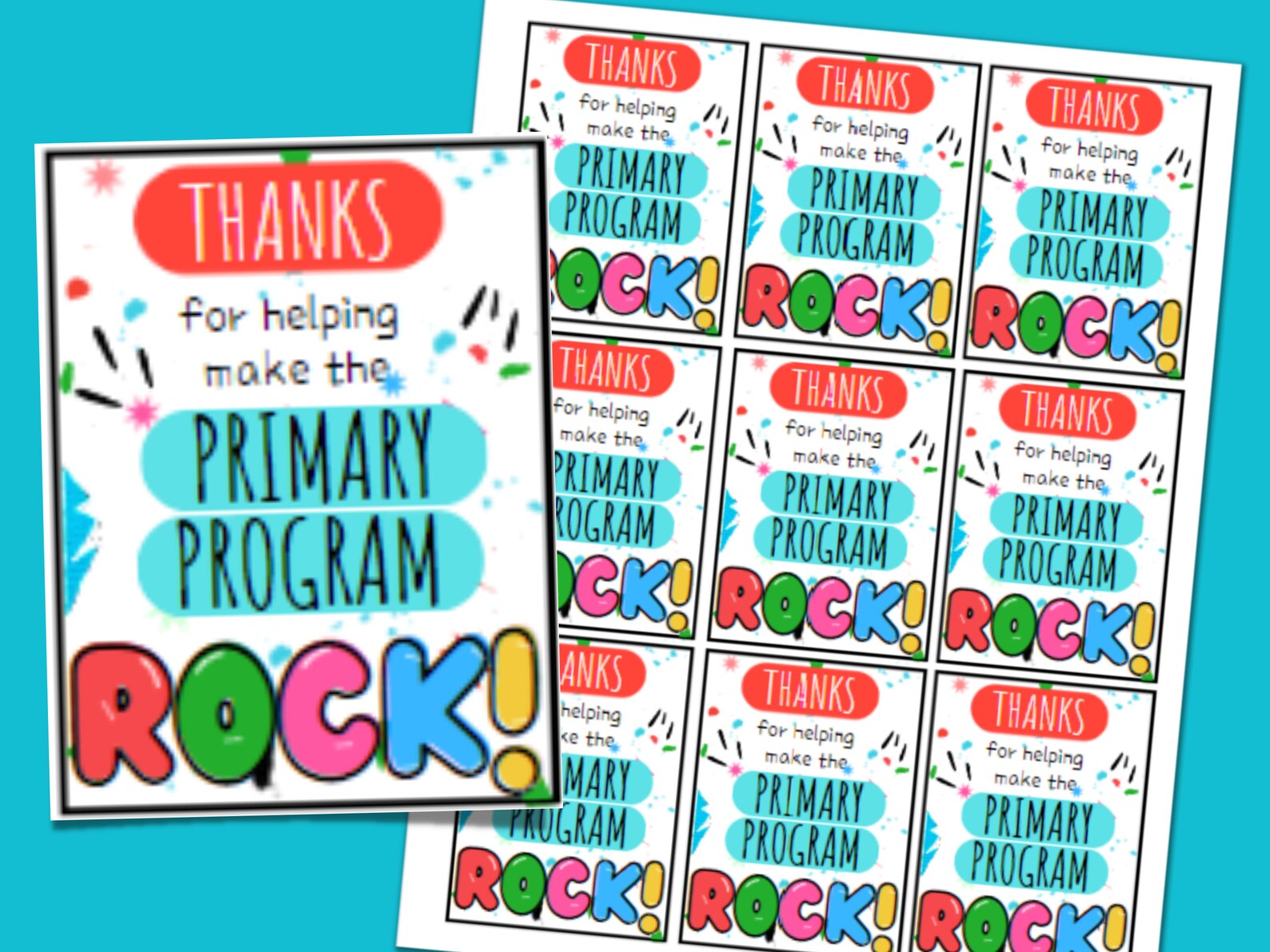 Pop Rocks Gift Tag: Thanks for Helping Make the Primary - Etsy