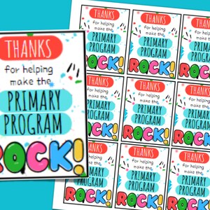 Pop Rocks Gift Tag: Thanks for Helping Make the Primary Program ROCK ...