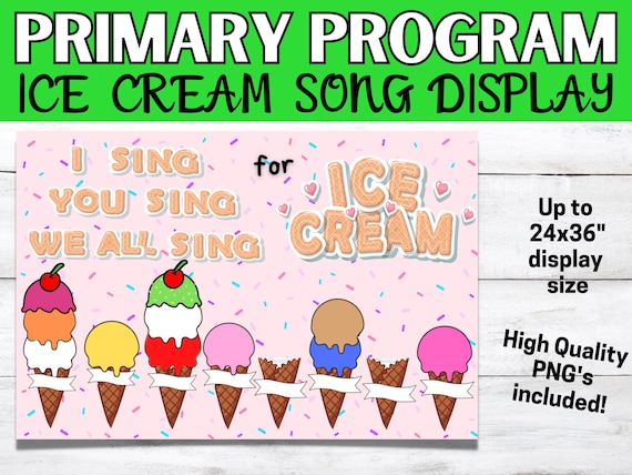 Primary Program ICECREAM Poster Display classroom BULLETIN | Etsy