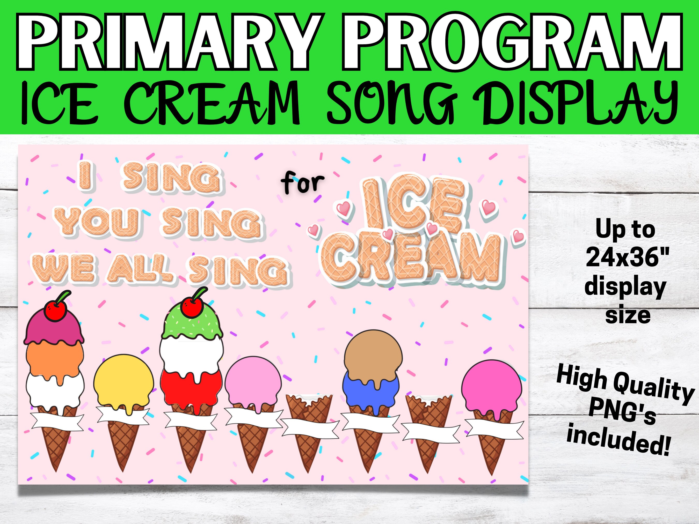 Primary Program ICECREAM Poster Display BULLETIN BOARD, Primary Music ...