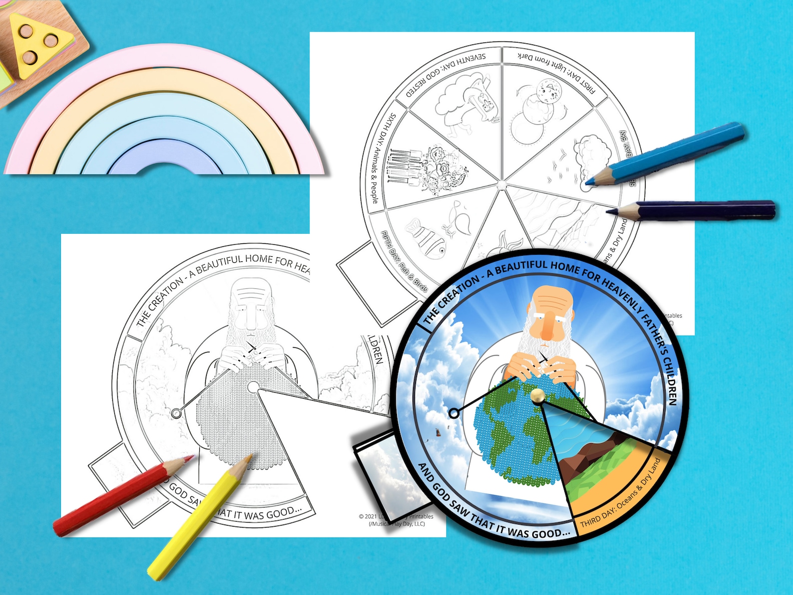 THE CREATION Scripture Story Wheel: Kid Bible Craft Come - Etsy
