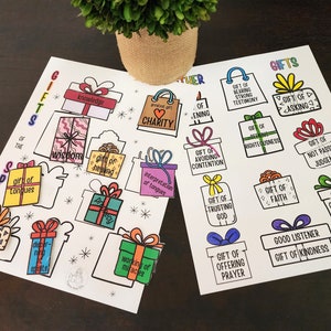 Gifts of Spirit 1 Cor. 12 Kids Bible Craft Spinner, Matching Folder ...