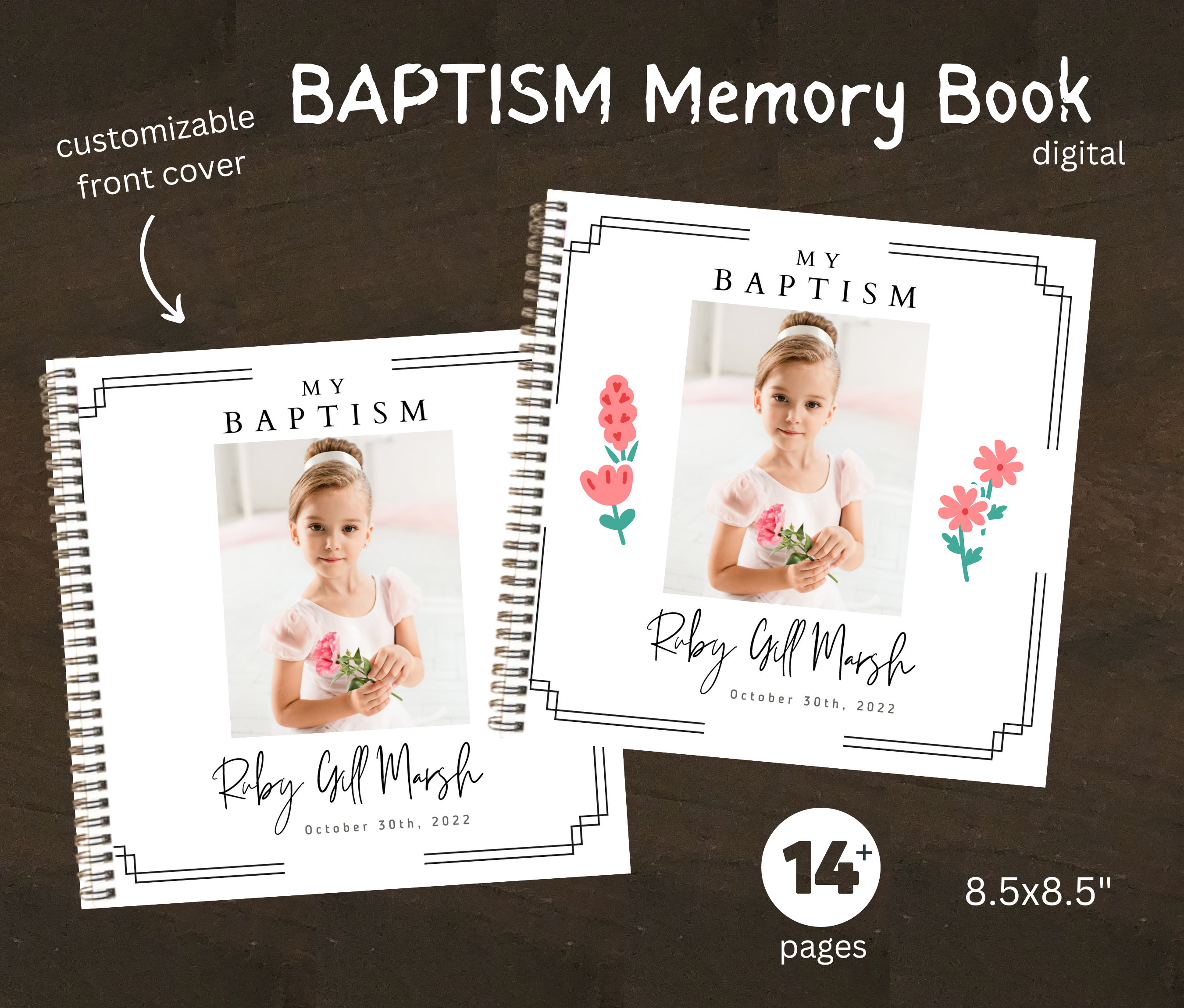 Baptism Memory Book LDS Girls | Customizable Cover | LDS Baptism ...