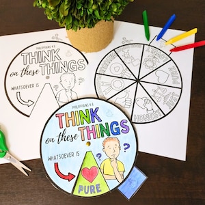 Think on These Things Philippians 4:8 Coloring Spinner Wheel AND Color ...