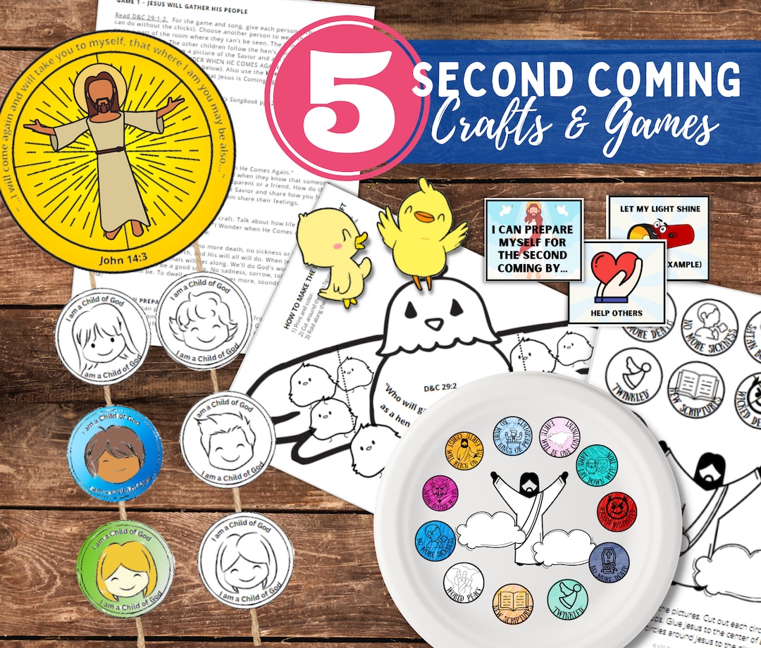 Jesus Second Coming 5 LDS Crafts Games Bundle D&C 29 Vs2, John 14 Vs3 ...