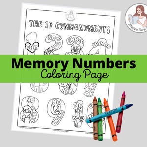 English Ten Commandments Visual Numbers & Coloring Page, Exodus 10 ...