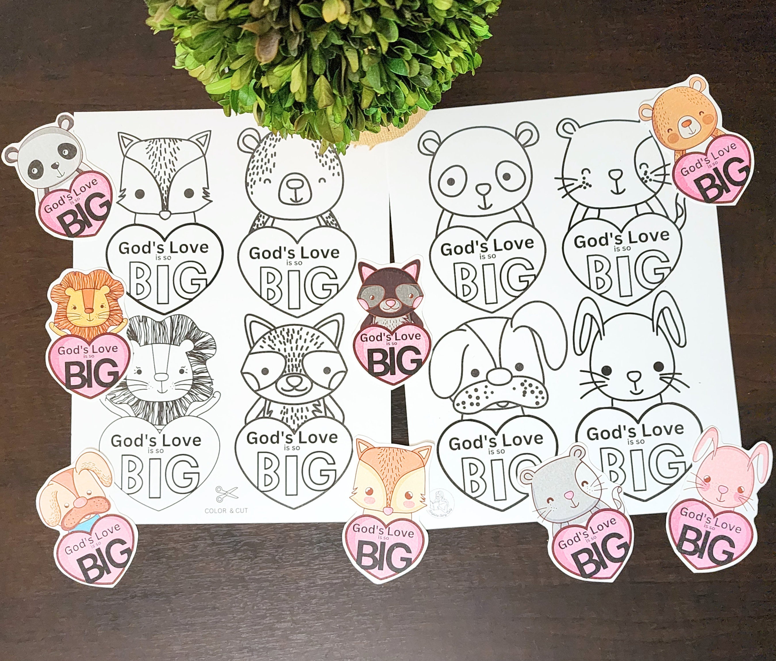 God's Love Kids Coloring Craft Bundle: God's Love so Big Animal ...