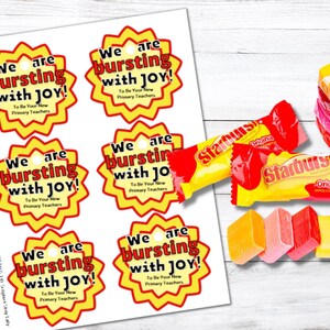 Starburst Gift Tags New Primary Teachers | LDS Primary Candy Gift Tags ...
