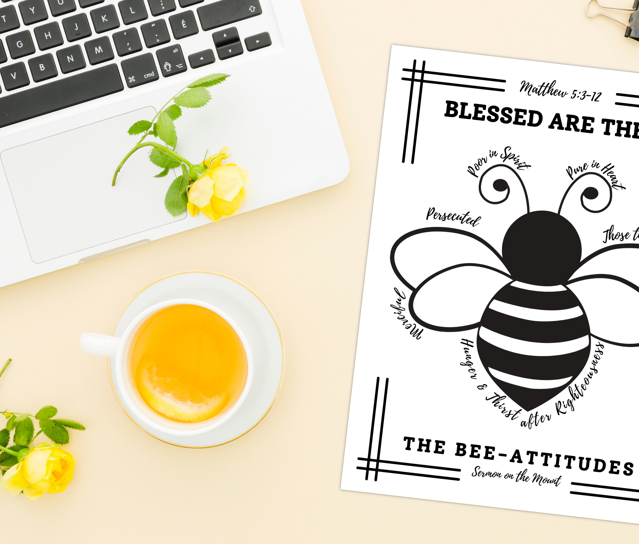The Beatitudes Bee Picture Wall Display Sermon on the Mount - Etsy