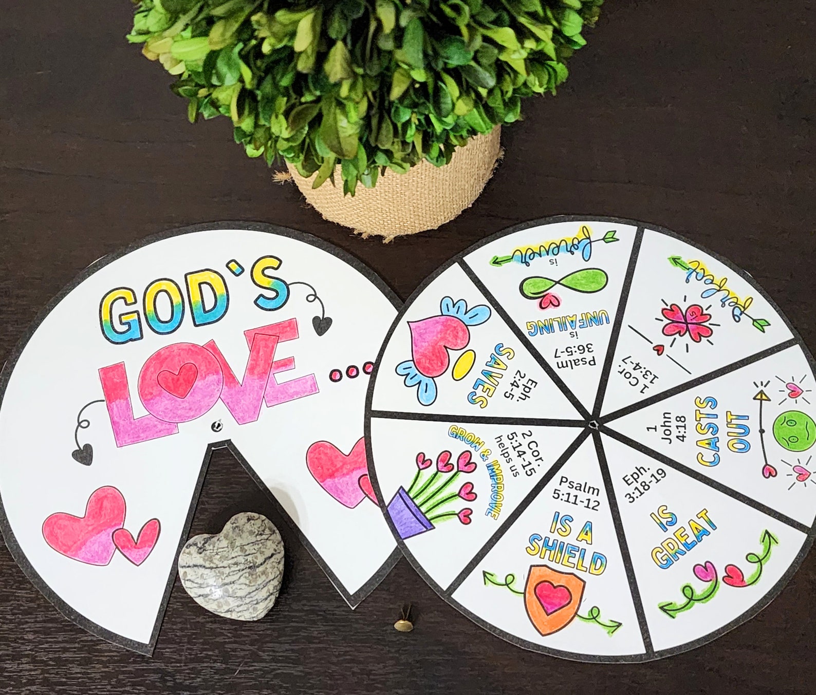 God's Love Coloring Spinner Wheel Craft & Coloring Pg Kids Bible ...