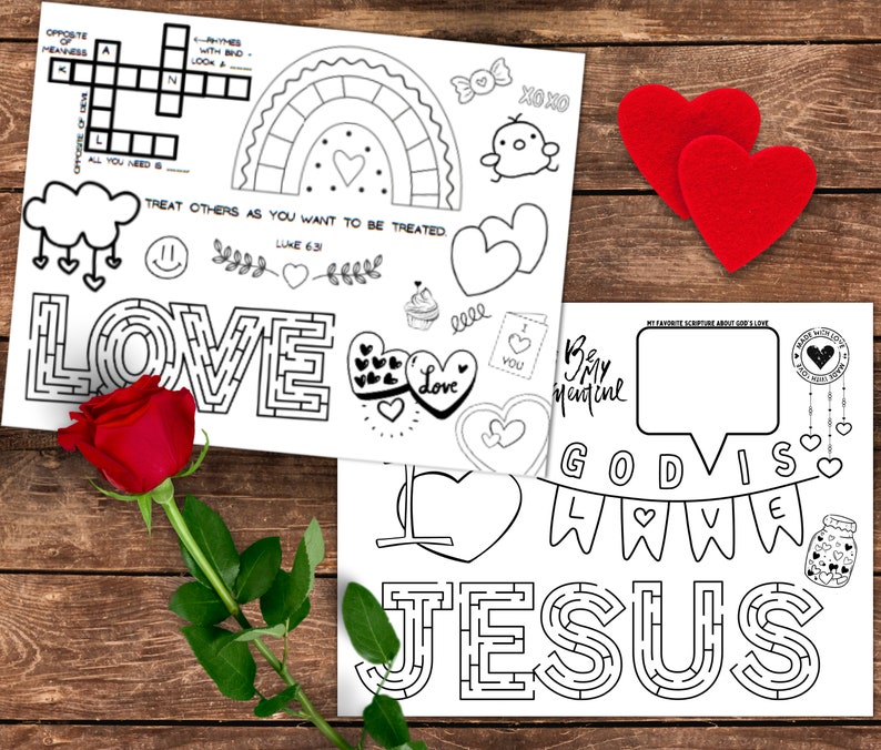 Christian Valentine's Kids Activity Coloring Pages | God is Love ...