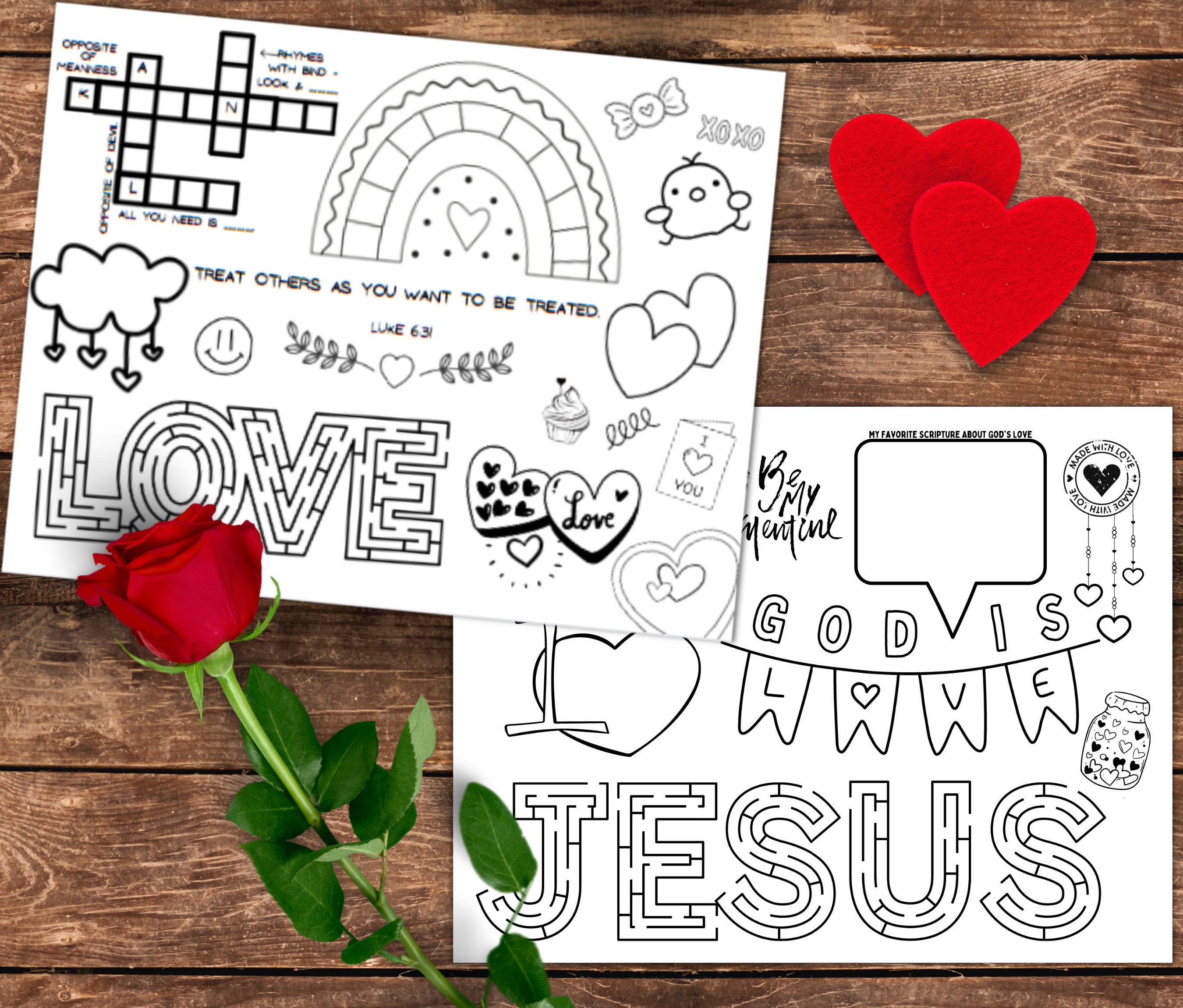 Christian Valentine's Kids Activity Coloring Pages God is Love ...
