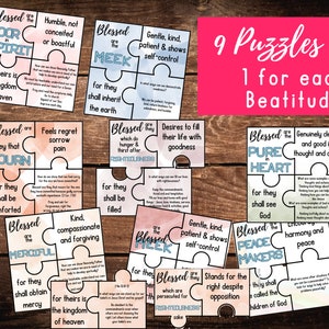 Sermon on the Mount Beatitudes Puzzles, Matthew 5 Luke 6, Kids Bible ...