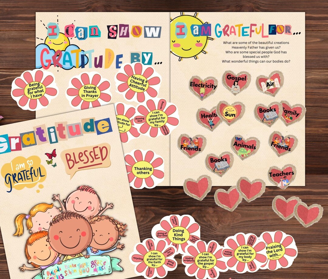 Gratitude Folder Game Activity, LDS Come Follow Me Children Primary ...