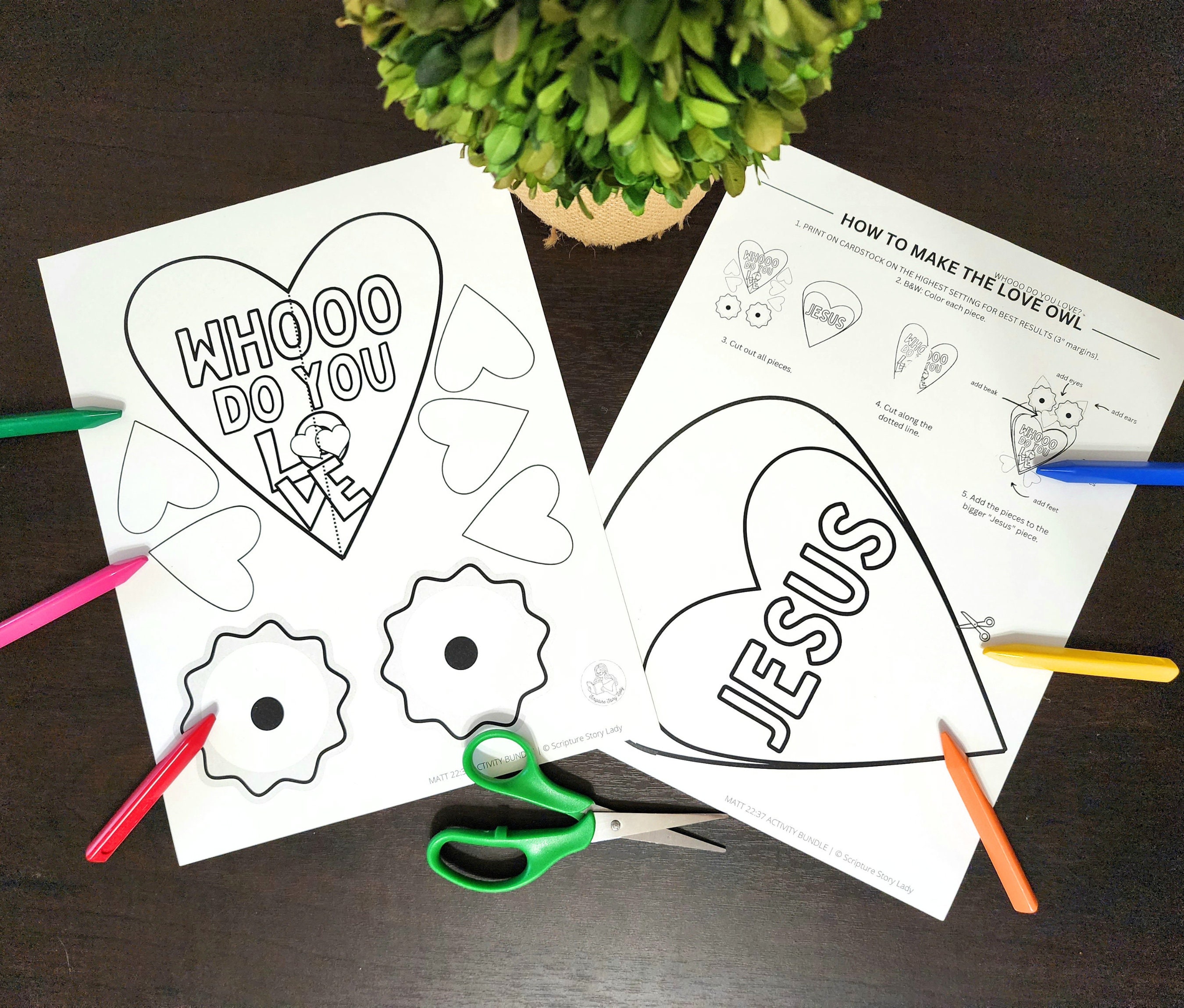 Bible Valentine Owl Craft Whooo Do You Love Kids Bible Coloring Craft ...