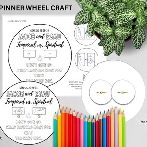 Jacob and Esau Bible Coloring Spinner Wheel & Coloring Lesson Page ...