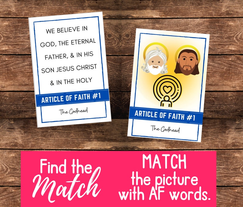 Articles of Faith Flashcards Matching Memorization LDS Primary LDS ...