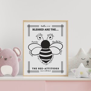 The Beatitudes Bee Picture Wall Display | Sermon on the Mount Matthew 5 ...