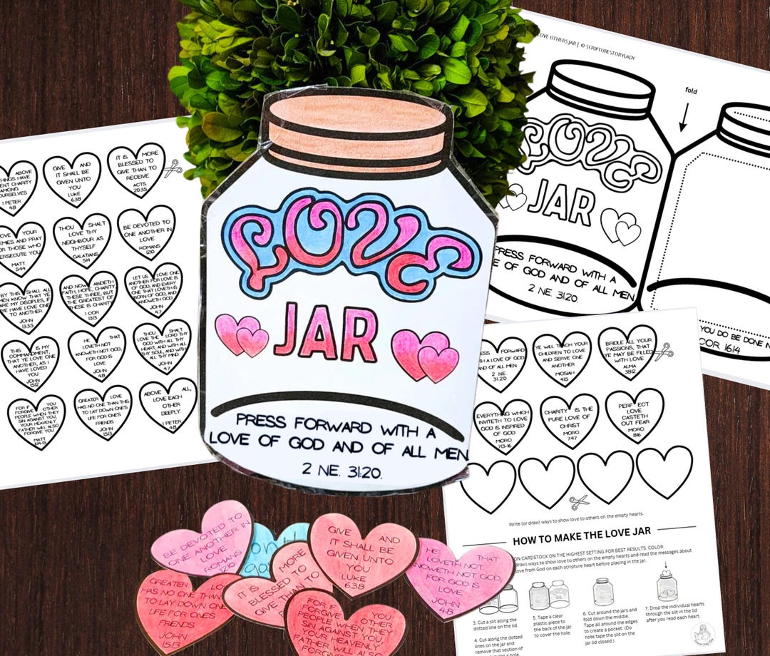 Love Jar Craft, Scripture Lessons on Love, Come Follow Me Primary ...