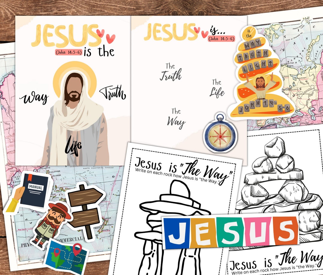 Jesus is the Way Bible Bundle - Folder Game, Coloring/writing Pgs ...