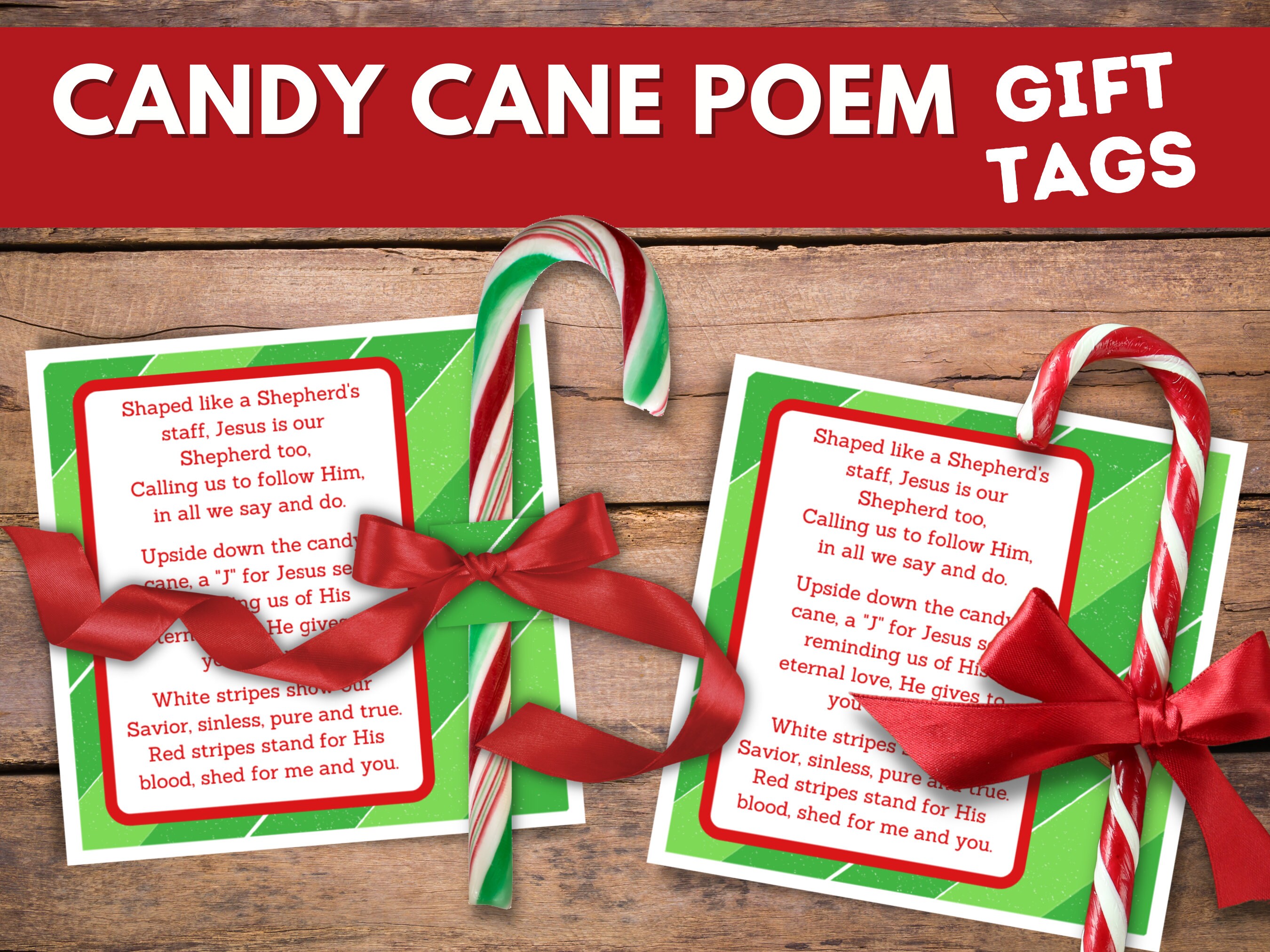 Christmas CANDY CANE Poem Gift Tag | Instant Download | Christmas Gift ...