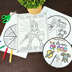 Armor of God Ephesians 6 Spinner Wheel and Coloring Page - Kids Bible ...