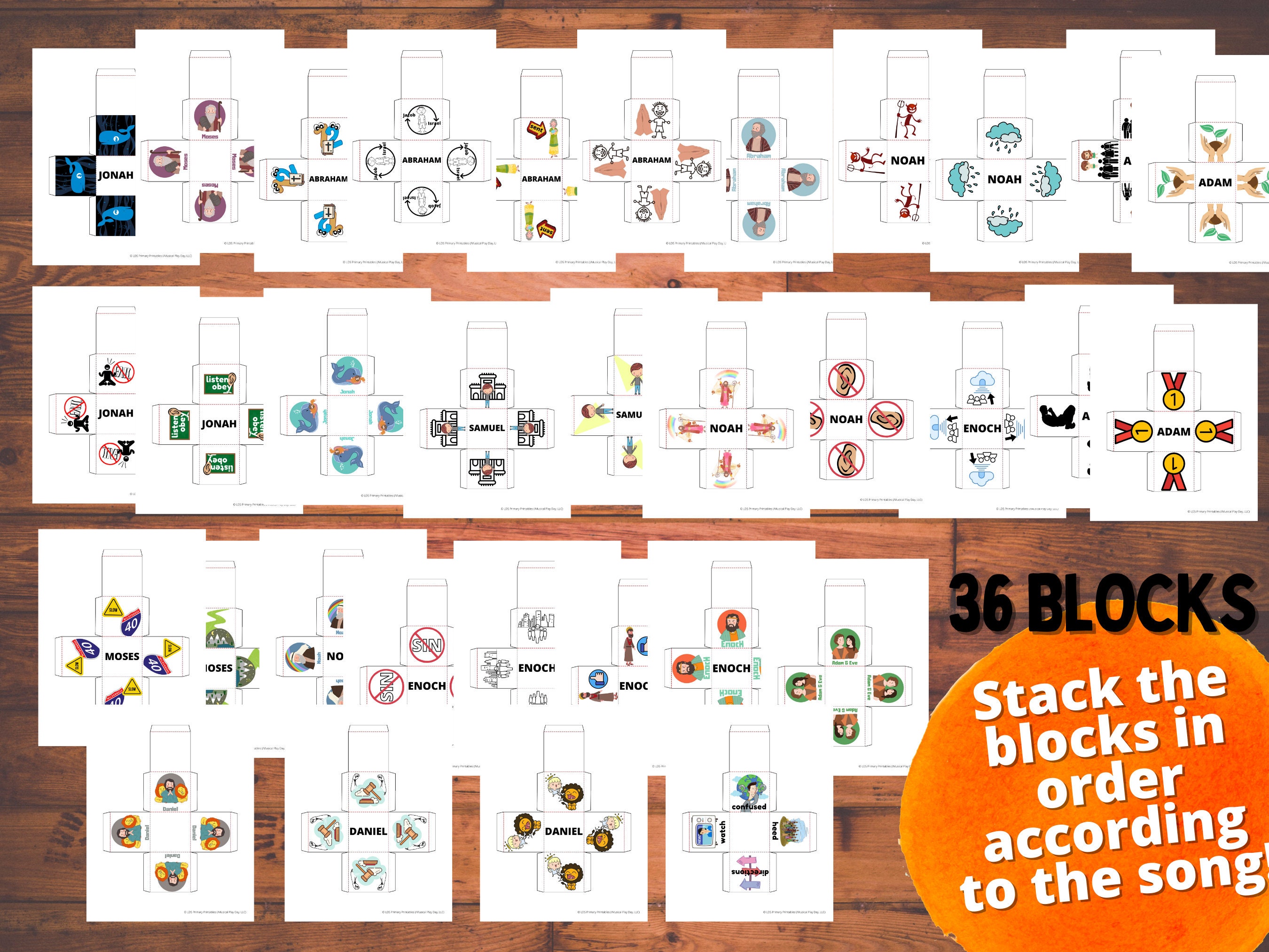 Follow the Prophet Blocks - LDS Primary Song Visuals - Flipchart Sub ...
