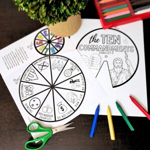 Ten Commandments Exodus Moses Old Testament Coloring Spinner Wheel ...