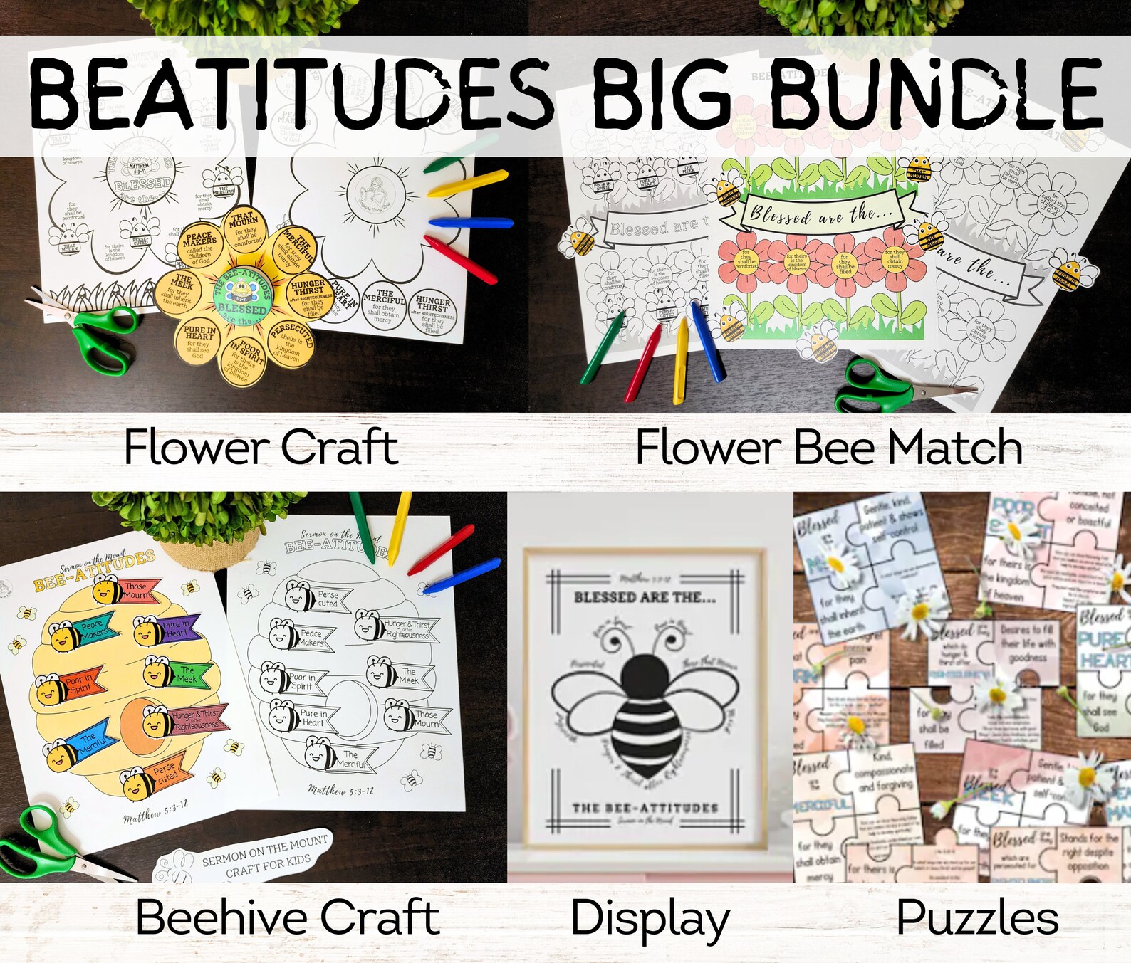 Beatitudes Kids Beehive Craft Activity, Sermon on Mount Matthew 5/luke ...