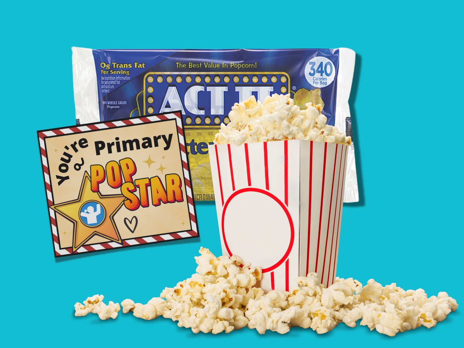 Primary Program Gift Tags POPCORN religious Gift Tag - Etsy