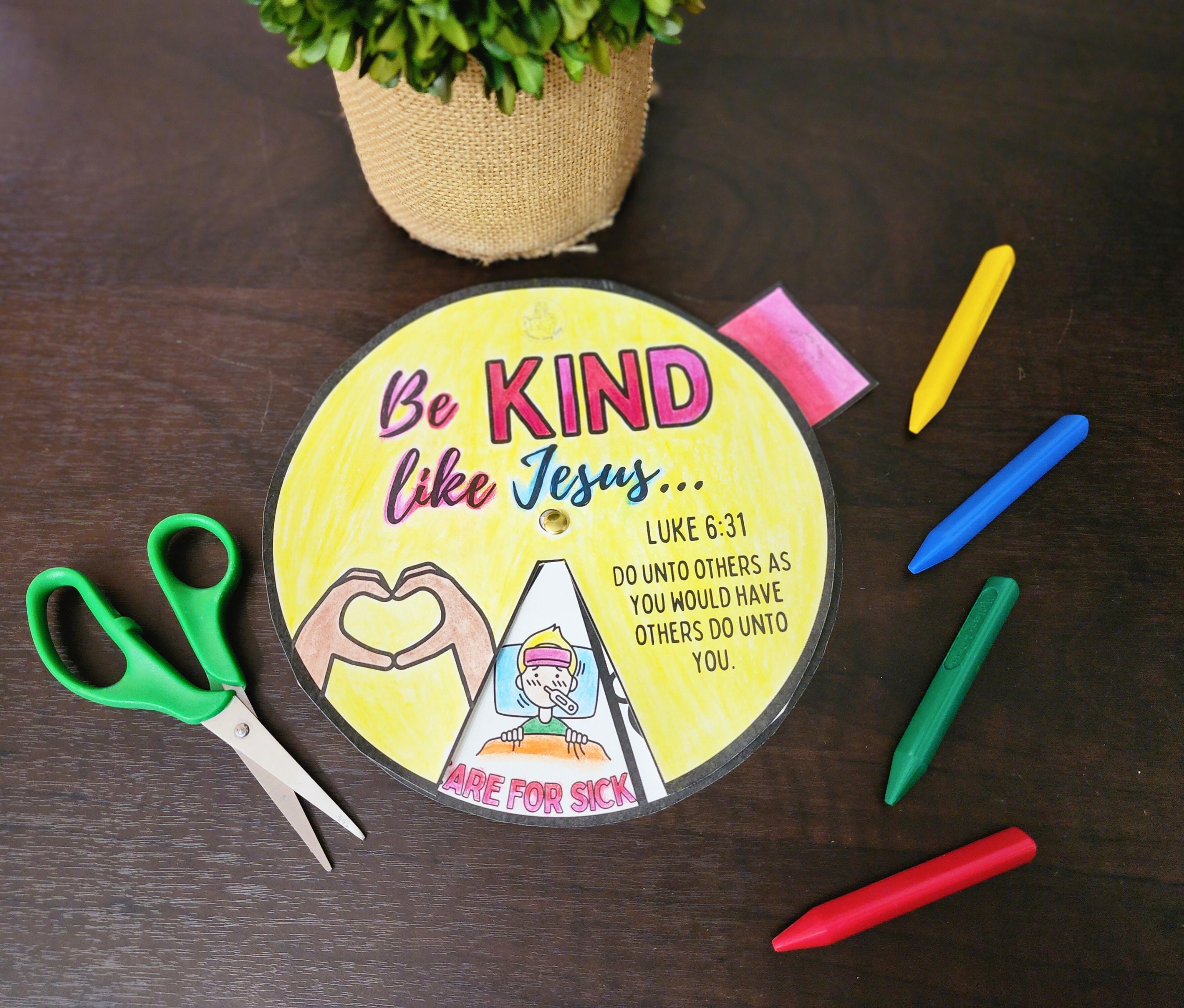 Kindness (luke 6:31 Do Unto Others) Coloring Spinner Wheel Craft & Pgs ...