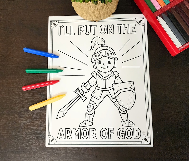Armor of God Ephesians 6 Spinner Wheel and Coloring Page Kids Bible ...
