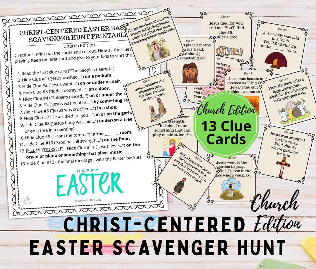 Christ-centered Easter Basket Scavenger Hunt CHURCH EDITION | Easter ...