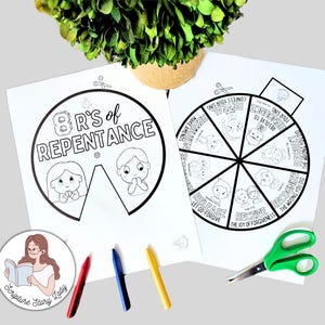 BIBLE 8 R's of Repentance Spinner Wheel & Coloring Page (isaiah 1:18 ...