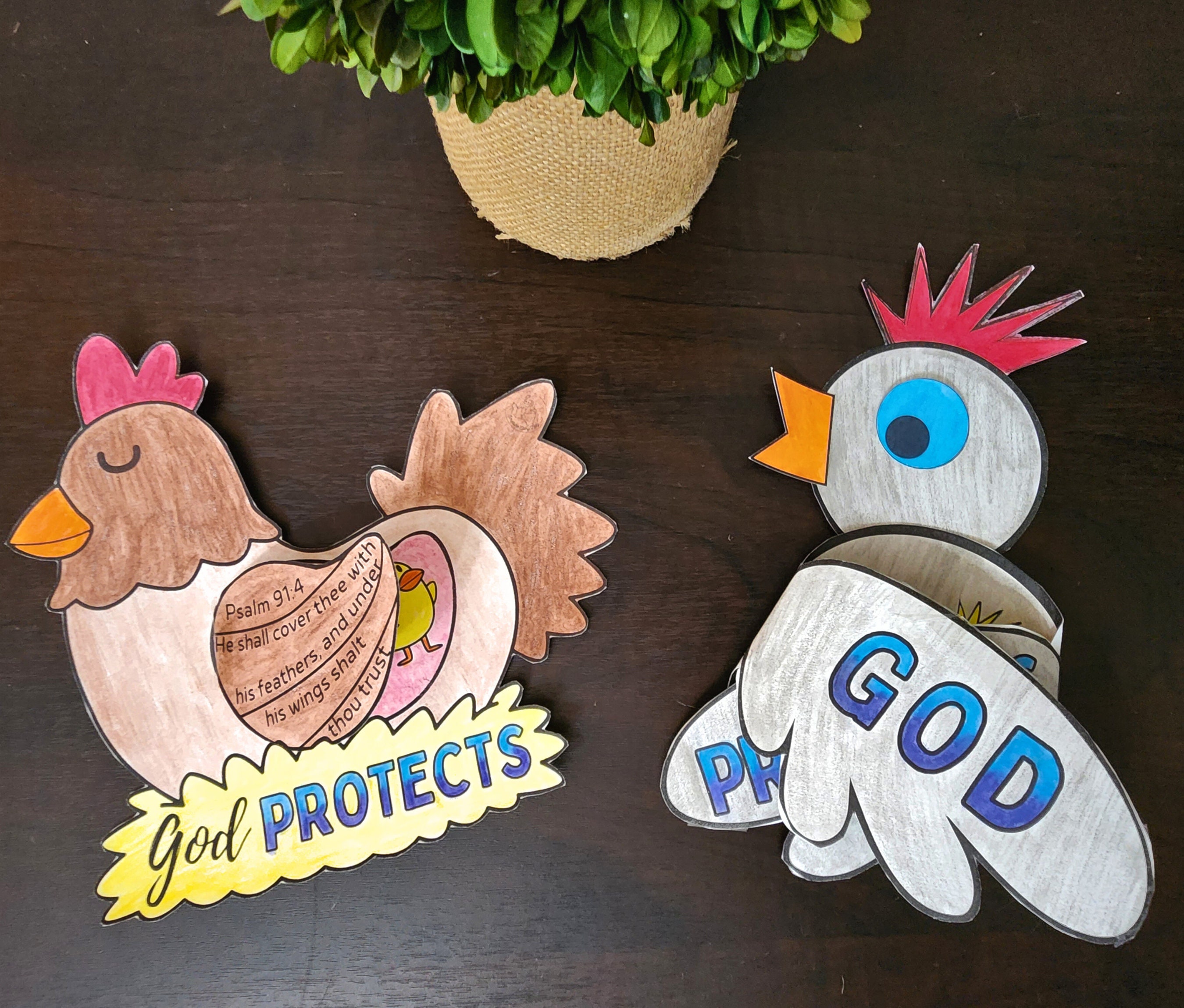 Psalm 91:4 God Protects Cover W/feathers Bible Printable Coloring ...